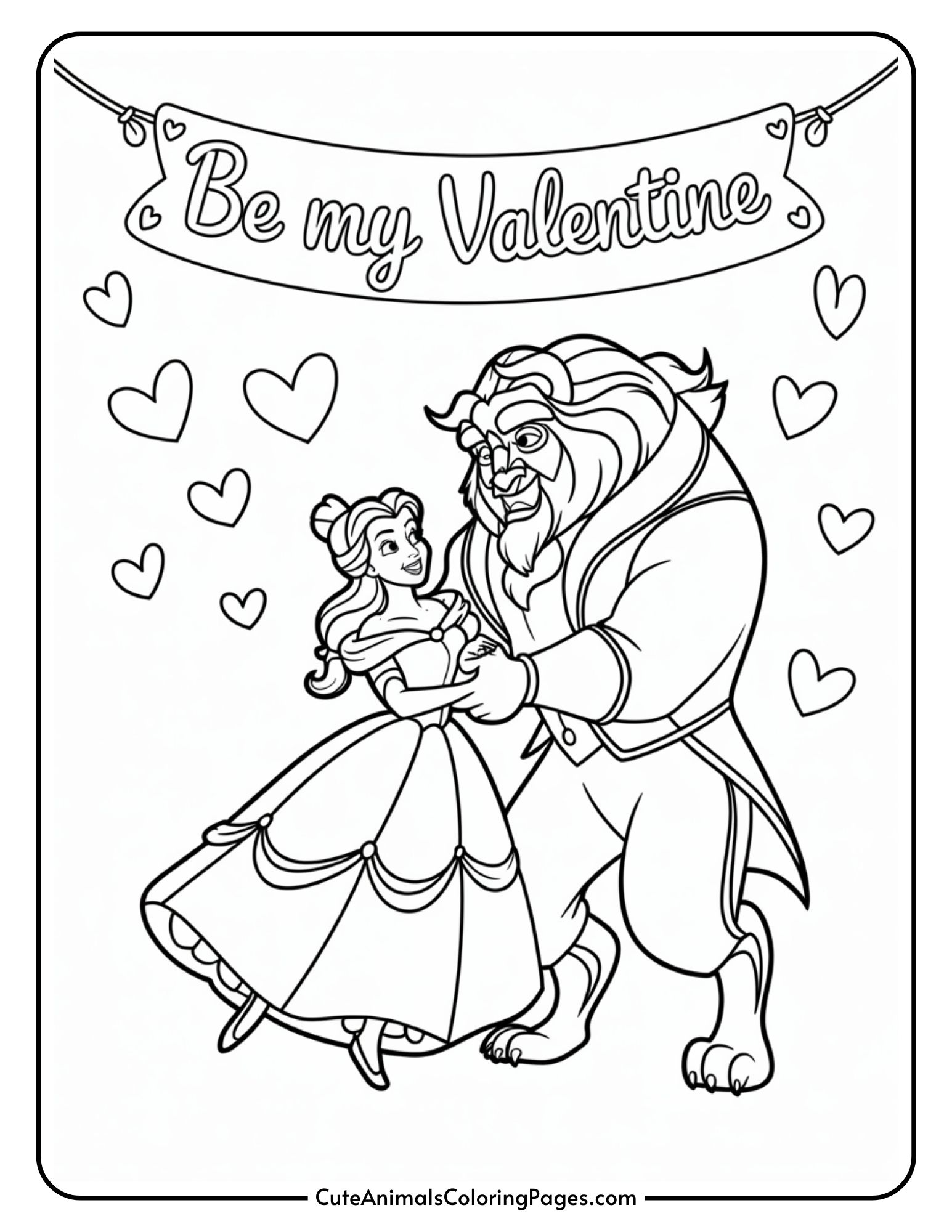 Disney Valentines Coloring Pages (13 Printable Pages) - Coloring Feel