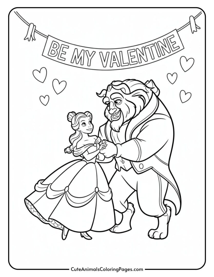 Disney Valentines Coloring Pages (13 Pages To Print) - Cute Animals ...