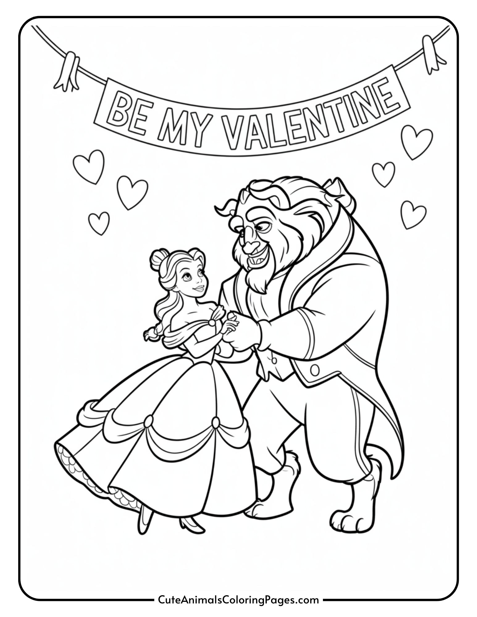 Disney Valentines Coloring Pages (13 Printable Pages) - Coloring Feel