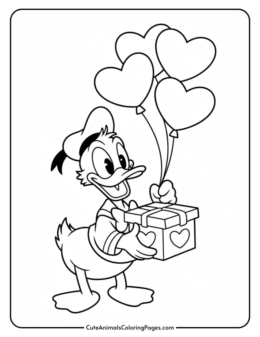 Disney Valentines Coloring Pages (13 Pages To Print) - Cute Animals ...