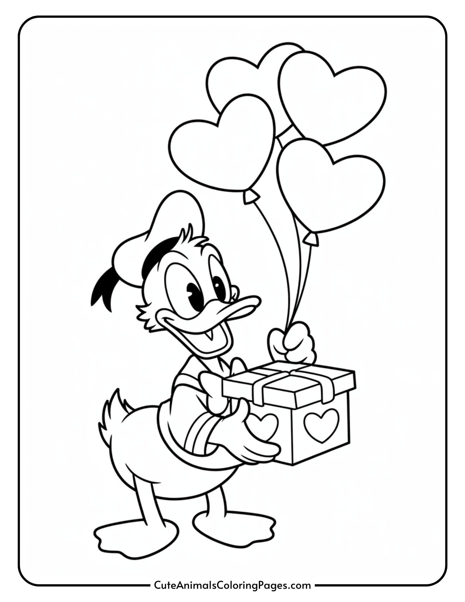 Disney Valentines Coloring Pages (13 Pages To Print) - Cute Animals ...