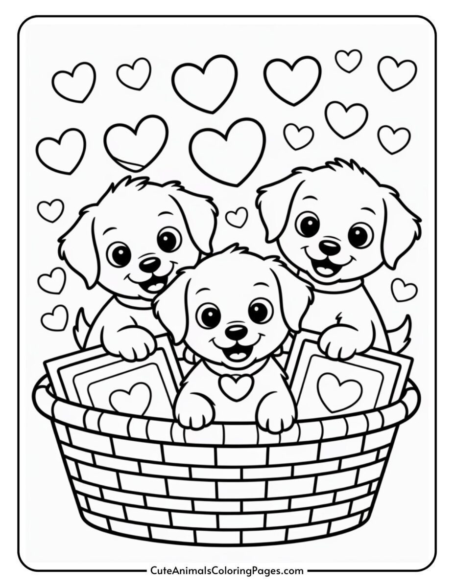 Dog Valentine Coloring Pages (10 Coloring Pages) - Coloring Feel
