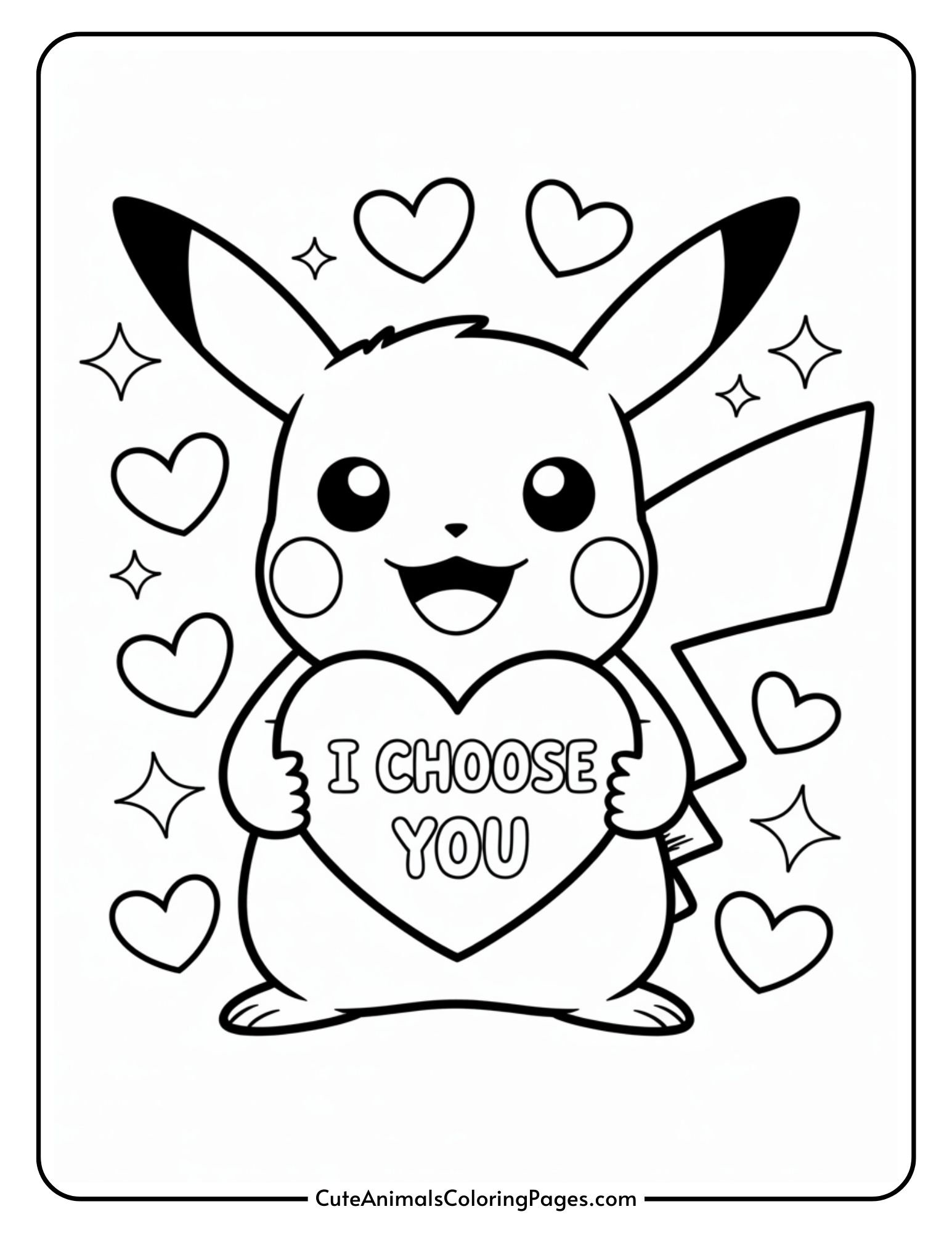Pokemon Valentines Coloring Pages (14 Pages To Print) - Coloring Feel