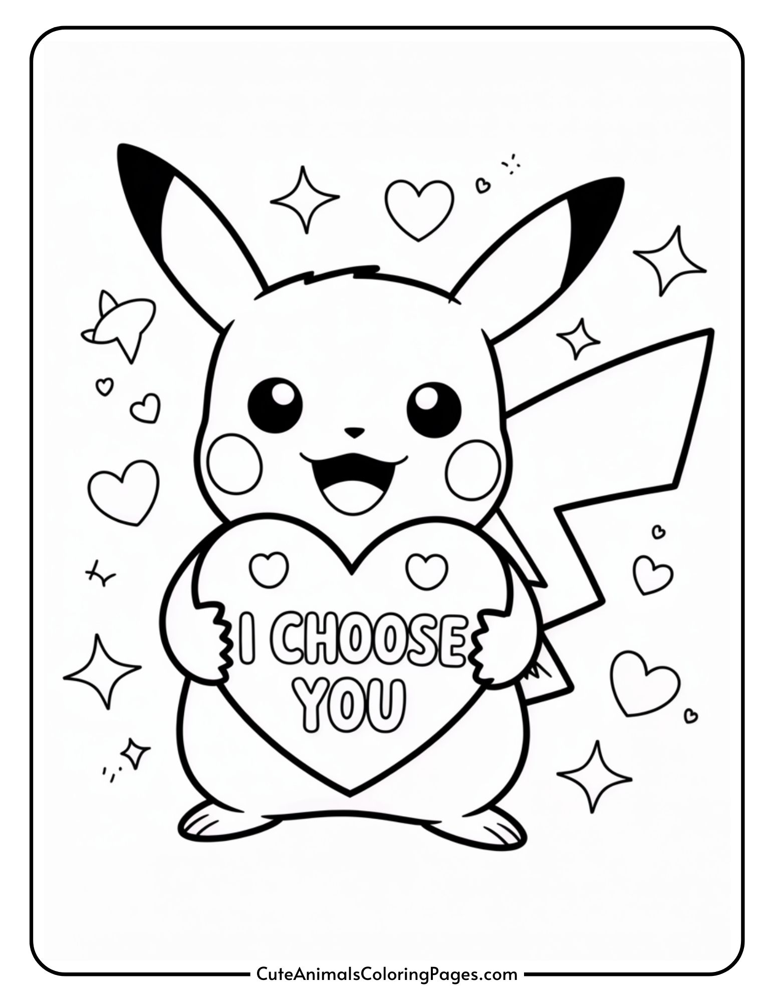 Pokemon Valentines Coloring Pages (14 Pages To Print) - Cute Animals ...