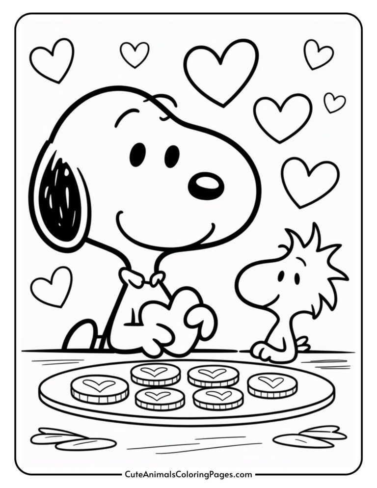 Snoopy Valentine Coloring Pages (26 Printable Pages) - Cute Animals ...
