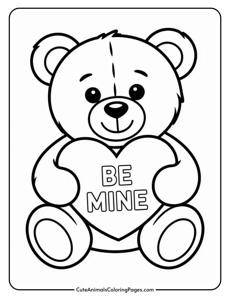 Teddy Bear Valentine Coloring Pages (16 Pages For Coloring) - Coloring Feel