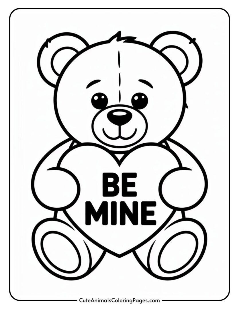 Teddy Bear Valentine Coloring Pages (16 Pages To Color) - Cute Animals ...