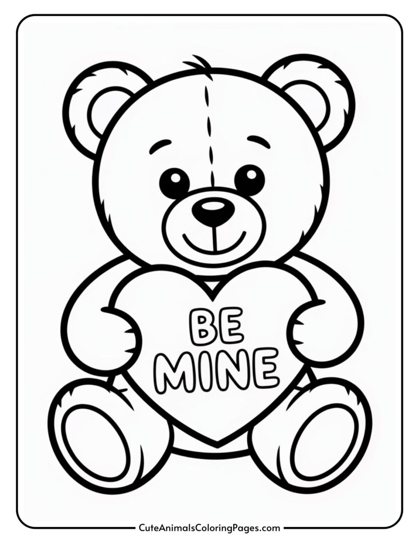 Teddy Bear Valentine Coloring Pages (16 Pages To Color) - Cute Animals ...