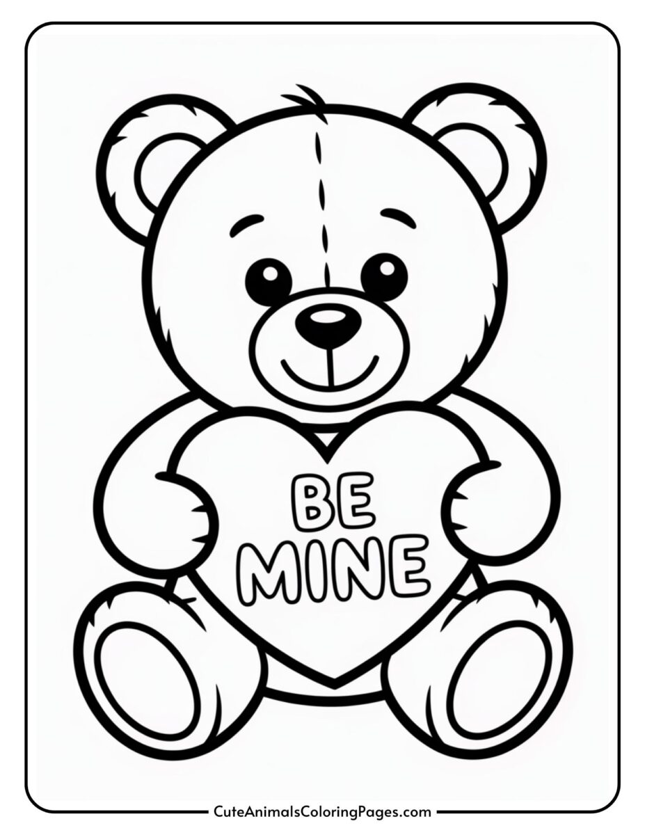 Teddy Bear Valentine Coloring Pages (16 Pages To Color) - Cute Animals ...