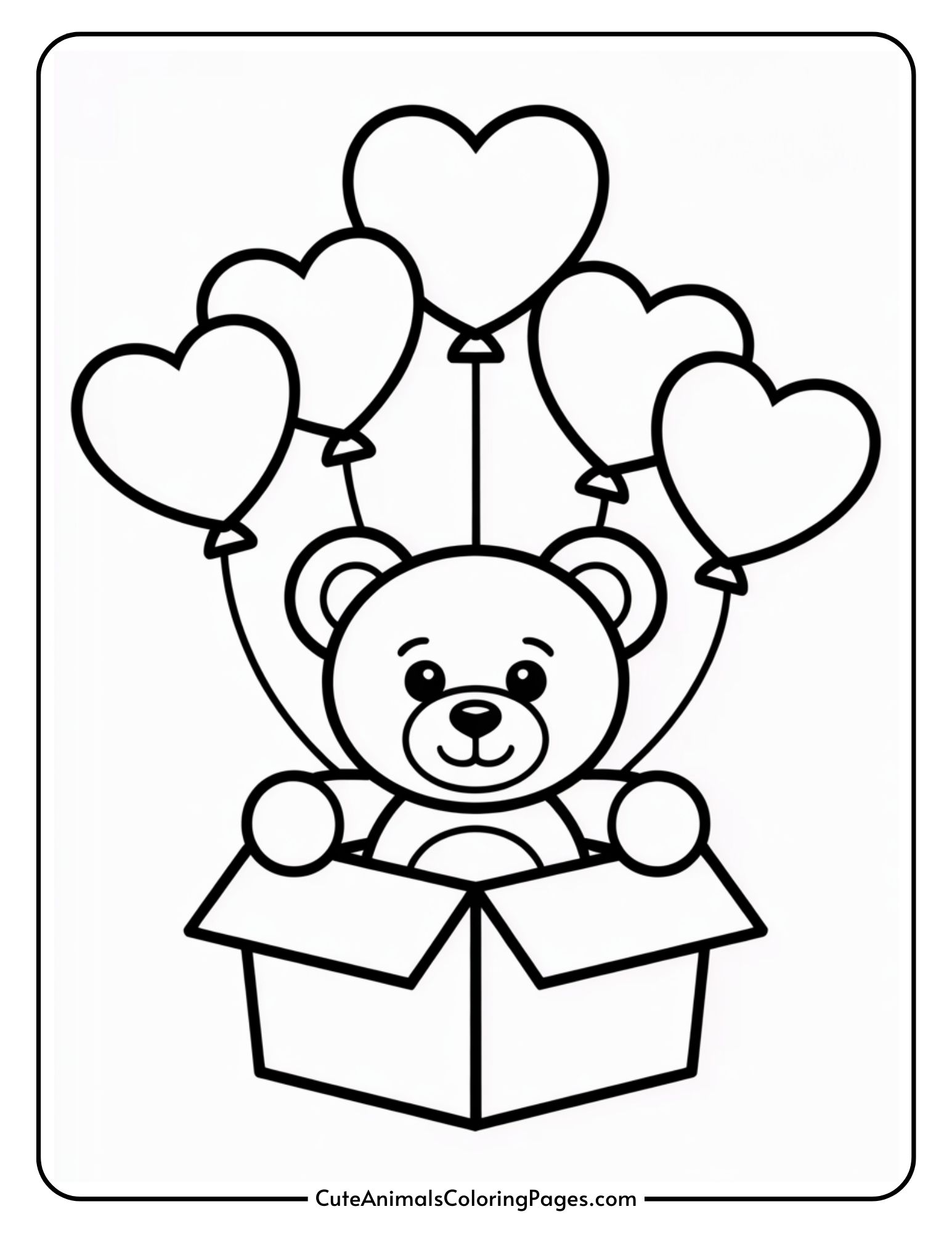 Teddy Bear Valentine Coloring Pages (16 Pages To Color) - Cute Animals ...
