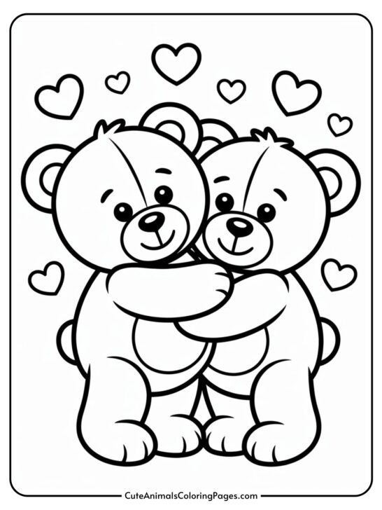 Teddy Bear Valentine Coloring Pages (16 Pages To Color) - Cute Animals ...