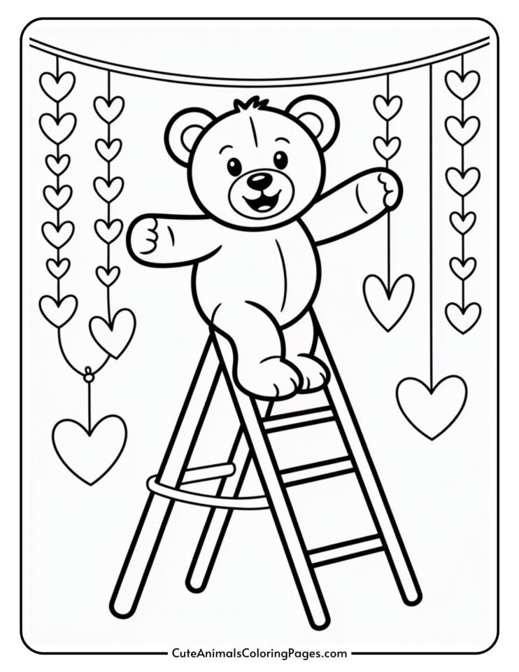 Teddy Bear Valentine Coloring Pages (16 Pages To Color) - Cute Animals ...
