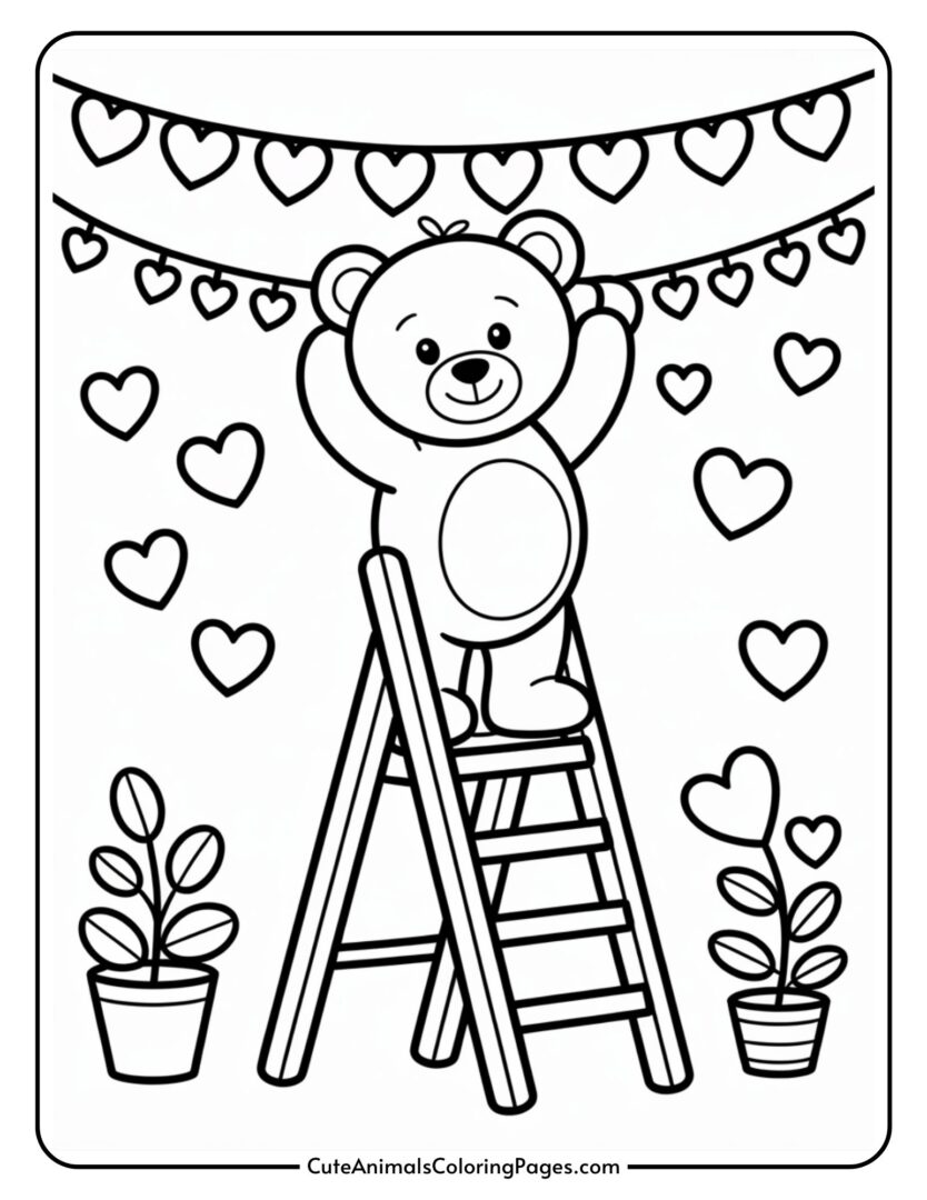 Teddy Bear Valentine Coloring Pages (16 Pages To Color) - Cute Animals ...