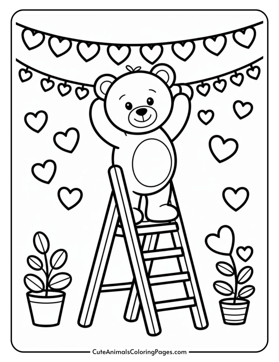 Teddy Bear Valentine Coloring Pages (16 Pages To Color) - Cute Animals ...