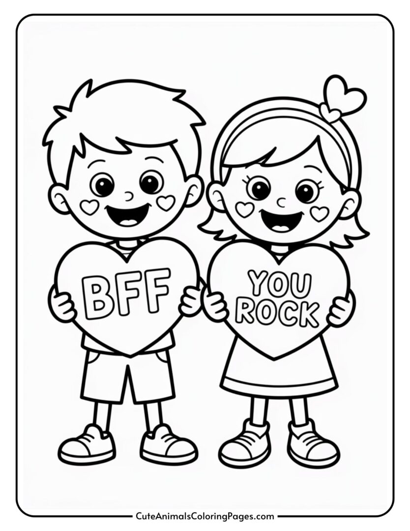Valentine Coloring Pages For Kids (15 Pages To Color) - Cute Animals ...