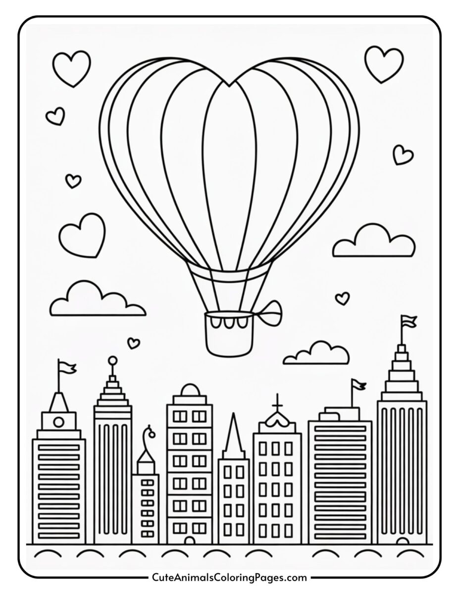 Valentine Coloring Pages For Kids (15 Pages To Color) - Cute Animals ...