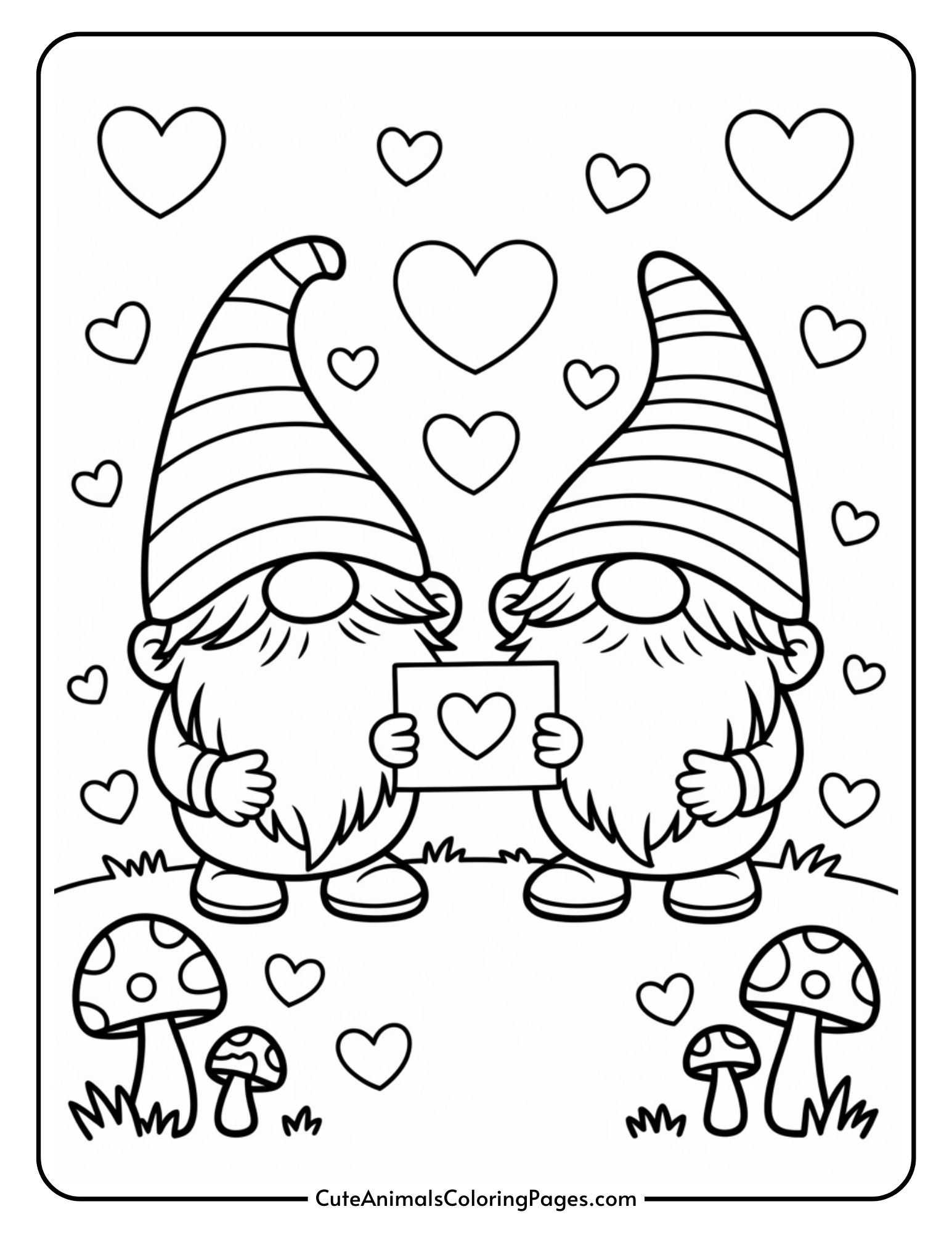 Valentine Gnome Coloring Pages (13 Coloring Pages) - Coloring Feel
