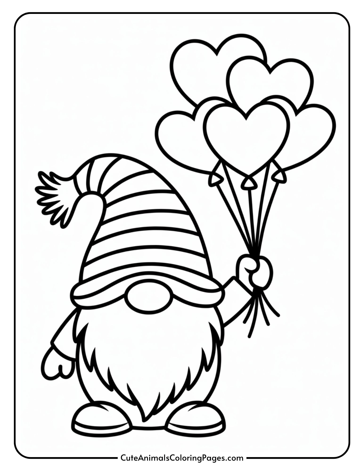 Valentine Gnome Coloring Pages (13 Coloring Pages) - Coloring Feel