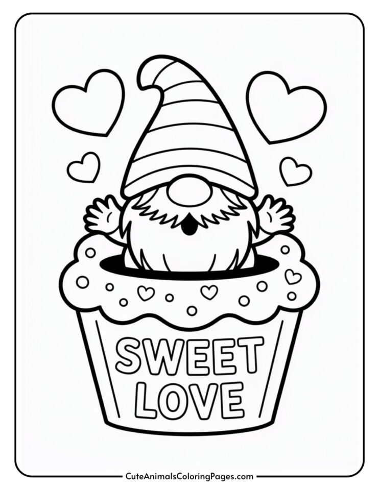 Valentine Gnome Coloring Pages (13 Coloring Pages) - Coloring Feel