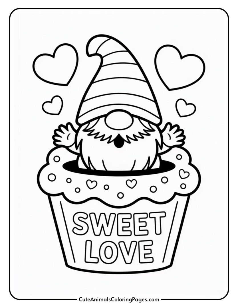 Valentine Gnome Coloring Pages (13 Coloring Pages) - Coloring Feel