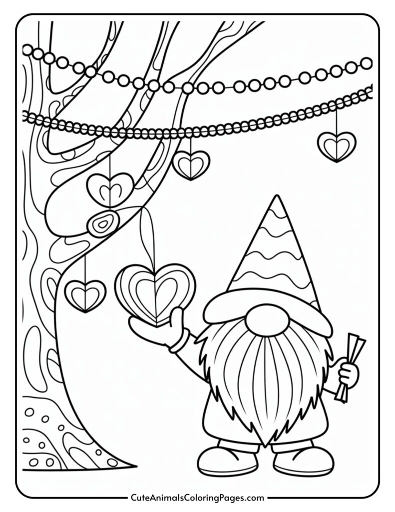 Valentine Gnome Coloring Pages (13 Coloring Sheets) - Cute Animals ...