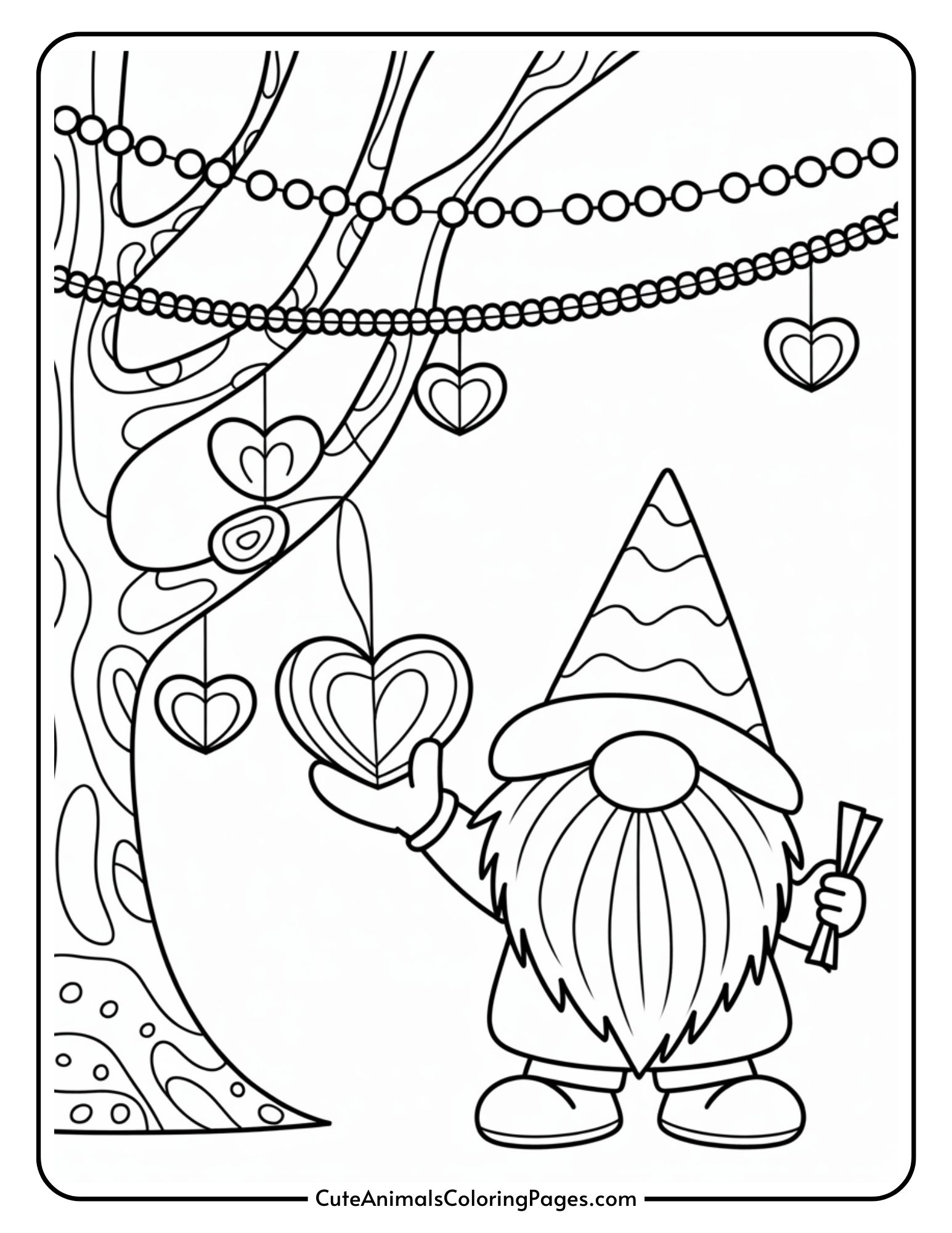 Valentine Gnome Coloring Pages (13 Coloring Pages) - Coloring Feel