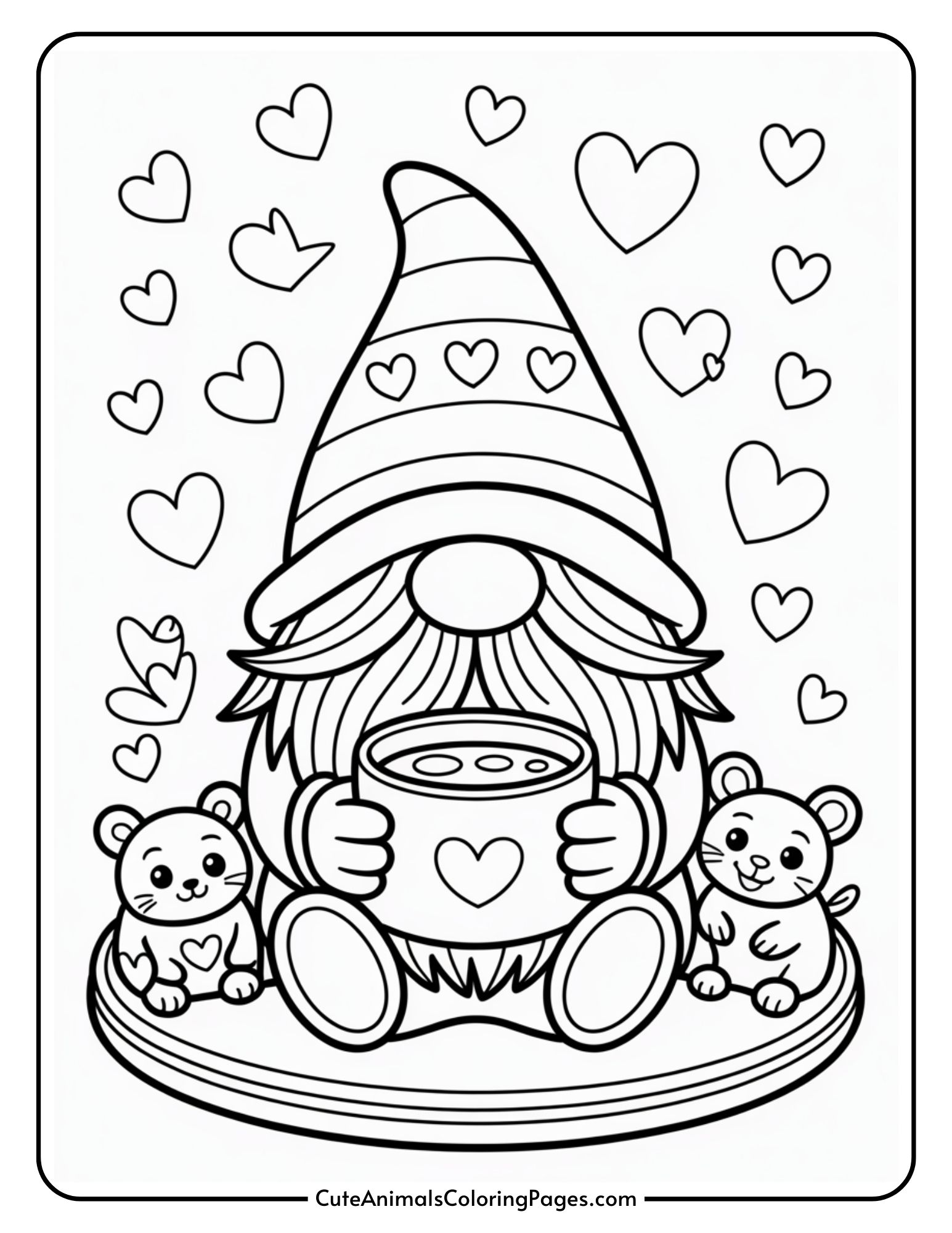 Valentine Gnome Coloring Pages (13 Coloring Pages) - Coloring Feel